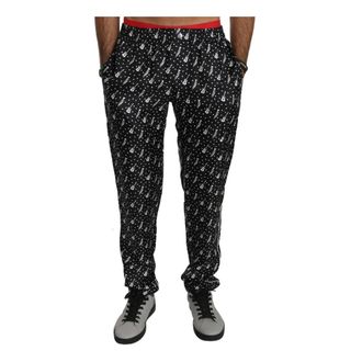 Dolce & Gabbana Loungehose mit Musikinstrumenten-Print - - Trousers - Herren - Schwarzk - S