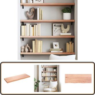vidaXL Wandregal Hellbraun 80x30x(2-4) cm Massivholz Eiche Behandelt - Wandregal - Eichendielen - Holzmöbel - Landhausstyle - Wohnraumorganisation