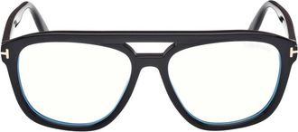 Tom Ford Rechteckige Doppelsteg-Brille - - Accessories - unisex - Schwarzk - 56 MM