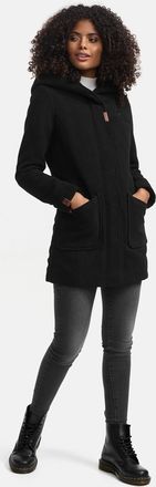 Marikoo Damen Wintermantel mit Kapuze und tailliertem Schnitt