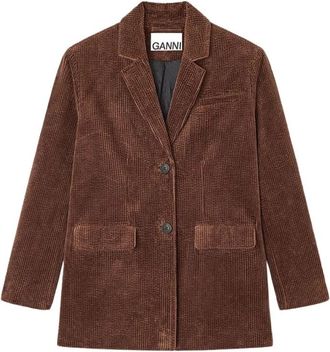 Ganni Femme, Vestes, Brun, Taille: 34 FR Brown Corduroy Blazer