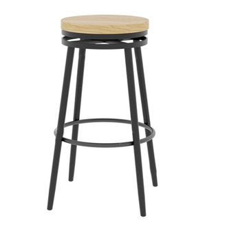 Generic Drehbarer Barhocker Ohne R&uuml;ckenlehne, Tresenh&ouml;he, K&uuml;chenhocker Im Industriestil Aus Holz Und Metall f&uuml;r Esszimmer, Caf&eacute;, Pub Oder Restaurant