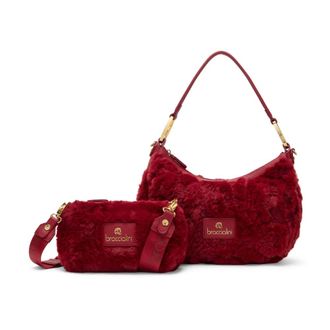 Braccialini Sac &agrave; bandouli&egrave;re Beth Fur - Femme - Sacs - Rouge - Taille: ONE Size