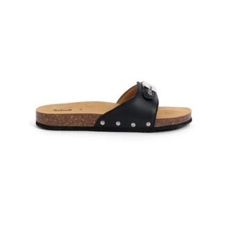 Scholl Flache Kork-Mules mit verstellbarer Schnalle - - Shoes - Damen - Schwarzk - 36 EU