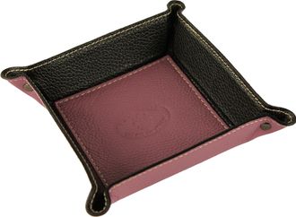 modamoda.de K01 - Dekoschale Taschenleerer Ablage aus Echtleder 16x16x4 cm, Farbe:Altrosa