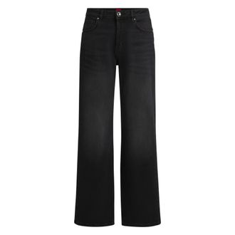 HUGO BOSS Weite Jeans mit hoher Taille - - Jeans - Damen - Schwarzk - W27 L32