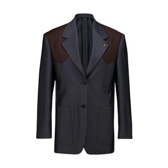 Versace Woll-Mohair-Blazer - - Jackets - Damen - Grau - XS