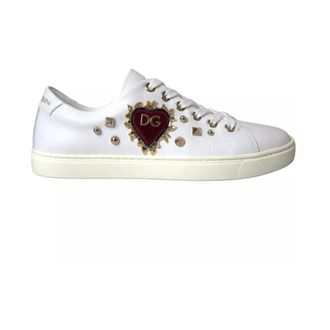 Dolce & Gabbana Wei&szlig;e Portofino Sacred Heart Sneakers Damenschuhe - - Shoes - Damen - Wei&szlig; - 36 1/2 EU