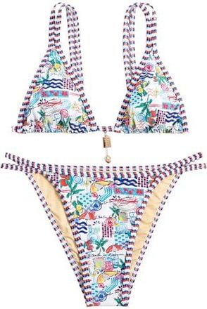 Generic Maillot de Bain Femme Bikini Sexy Ensemble Bikini D&eacute;grad&eacute; Femme, Deux Pi&egrave;ces Sexy en Style Boho pour la Plage et l&Eacute;t&eacute;