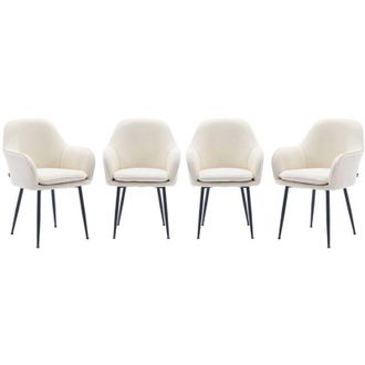 Sweeek Sweeek - 4er Set Samt Sessel mit Metallbeinen