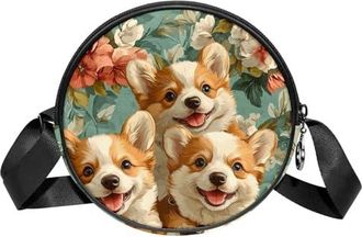 Generic Sac à bandoulière rond pour femme, petit sac à bandoulière avec fermeture éclair et bretelles réglables style décontracté pour femmes et filles