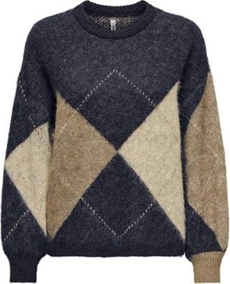 Only Onlnoeme Jq Ls Life O-Neck KNT, Bleu Nuit, XL Femme