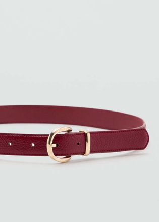 Mango Ceinture boucle ovale rouge - Femme - XL - MANGO