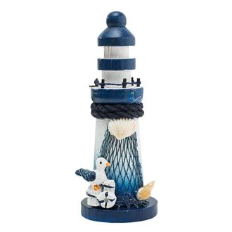 Garneck Leuchtturm Deko Mediterrane Dekoration Leuchtturm Statue Mini Holzdeko Mittelmeer Deko f&uuml;r Wohnzimmer Tischdeko Nautische Mediterranen Stil Ornament W