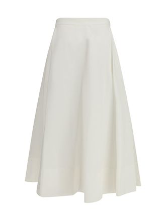 Cruna Womens Skirt Full-Length White Cotton