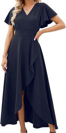 MisShow Robes de Cocktail Soir&eacute;e pour Mariage, Grande Taille Chic et Glamour Vintage Guinguette Grande Taille Bleu Marine XL