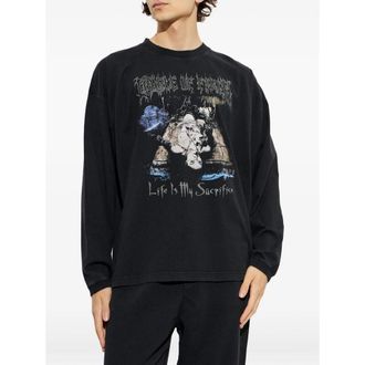 VETEMENTS Graphic Print Long-Sleeve T-Shirt - Black