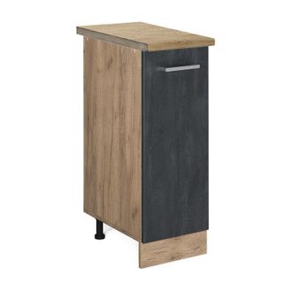 Vicco Apothekerschrank R-Line, Schwarz Beton, 30 cm ap Eiche