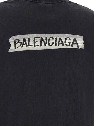 Balenciaga Masking Tape Print T-Shirt - Black