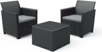 Keter Set 2 Sessel + Couchtisch CLAIRE BALCONY SET Graphit