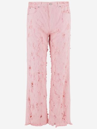 Haikure Womens Cotton Jeans Pink
