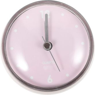 OSALADI Wanduhr mit Saugnapf f&uuml;r Badezimmer und Dusche Kleiner Badezimmeruhr in Wei&szlig; Pink Feuchtraumgeeignete K&uuml;chenuhr Dekorative Uhr f&uuml;rs Wohnzimmer