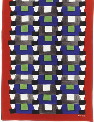 Miu Miu Geometric-Patterned Silk Scarf - Multicolor