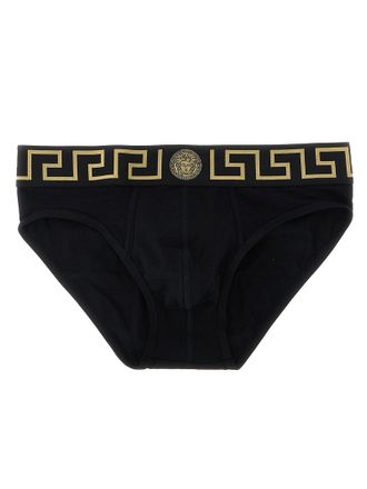 Versace Mens Black Cotton Briefs Clothing