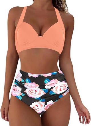 Generic Bikini pour femme - Élégant et sexy - Deux pièces - Col en V - Triangle - Push Up - Bikini Curvy - Maillot de bain - Haut de bikini - Soutien de la po