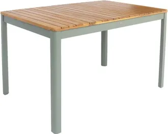 Sweeek Sweeek - Table de jardin en acacia kaki 6 places - Coins arrondis - Dimensions 120 x 80 x 75 cm - Pour ext&eacute;rieur - Charme authentique