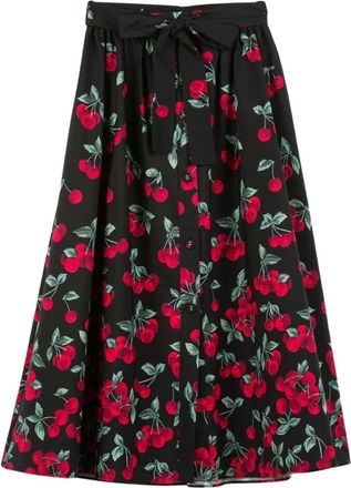 Twinset Femme, Jupes, Multicolore, Taille: 38 FR Jupe Midi &agrave; Cerises et Taille Nou&eacute;e