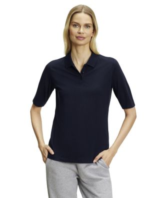 Falke Damen Polohemd Basic Pique Polo W Pl Baumwolle weich hautfreundlich bequem sehr leicht 1 St&uuml;ck, Blau Space Blue 6116, M