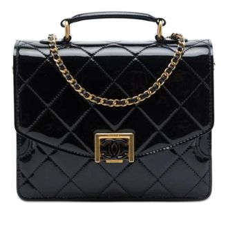 Chanel Pre-owned Quilted Patent Satchel - - Pre-owned - Damen - Schwarzk - ONE SIZE