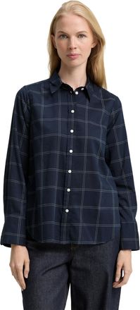 Tom Tailor Damen 1047586 Hemdbluse mit Muster, 39376-Blue Printed Check, 42