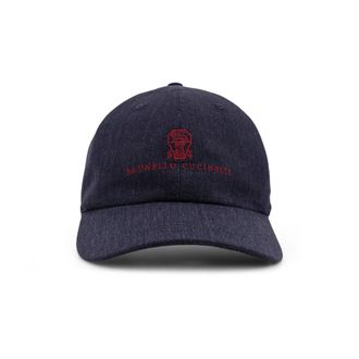 Brunello Cucinelli Baseball Cap mit Logo - - Accessories - Herren - Blau - S