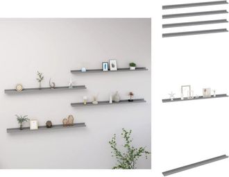 vidaXL Vidaxl - Wandregale 4 Stk. Grau 115x9x3 cm - Wandregal - Grau - mdf - Regal - Wandablage