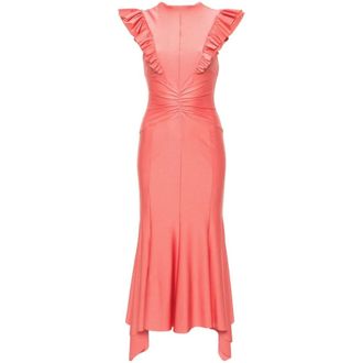 Philosophy di Lorenzo Serafini Femme, Robes, Rose, Taille: 34 FR Ruffled Draped Midi Dress