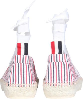 Thom Browne Seersucker Cotton Espadrille Sandal - Multicolor