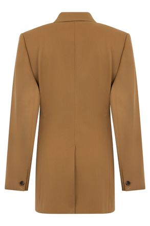 Celine Womens Wool Jacket Diagonal Pattern Camel Blazers
