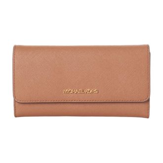 Michael Kors Elegante strukturierte Brieftasche mit Druckknopf - - Accessories - Damen - Braun - ONE SIZE