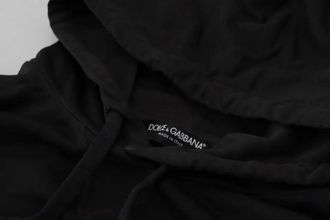 Dolce & Gabbana Mens Black Cotton Logo Hooded Sweatshirt Sweater Clothing