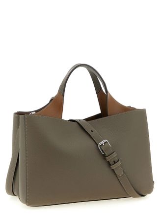 Tod's Hammered Calf Leather Top Handle Bag - Taupe
