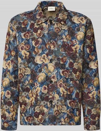 Les Deux Regular Fit Hemdjacke im Allover-Look mit Kentkragen