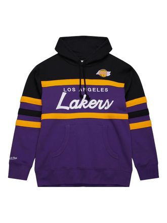 Mitchell & Ness x Los Angeles Lakers Big Tall Hardwood Head Coach gestreifter Hoodie - Violett