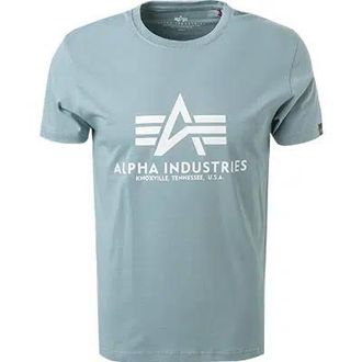 Alpha Industries Herren T-Shirt blau Baumwolle