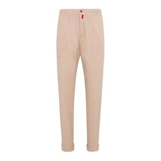 Kiton Beige Baumwoll-Kaschmir-Hose mit Kordelzug - - Trousers - Herren - Beige - W40