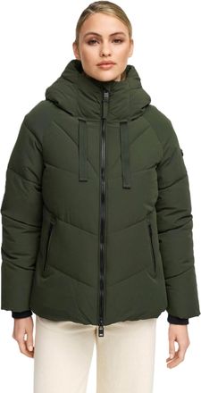 Marikoo Damen Winterjacke (XS-3XL) - gesteppt, mit fest integrierter Kapuze, 4 Taschen - N078 - DarkOlive Gr&ouml;&szlig;e XXL - Gr.XXL