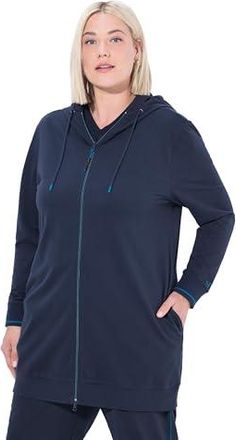 Ulla Popken gs1 data protected company 4069787000005 Sweatjacke Lang, Accent Maillot de survtement, Marine, 54-56 Femmes