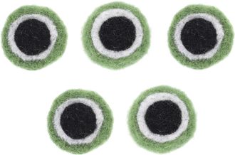 DOITOOL 5 Stück Teiliges DIY Filz Froschaugen Anhänger aus Hochwertigem Wollfilz Formstabil und Bruchsicher für Anfänger und Kreatives Basteln mit Grünem Filz