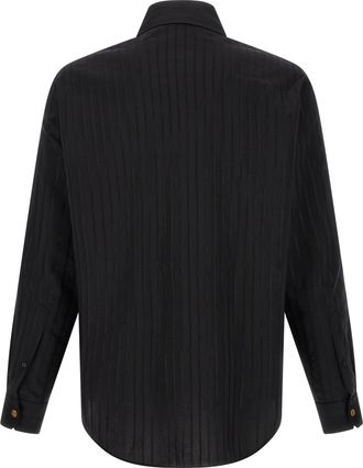 Versace Greek Pattern Jacquard Shirt - Black
